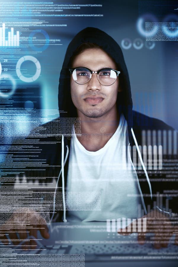 You Could Be His Next Target. a Young Hacker Cracking a Computer Code ...