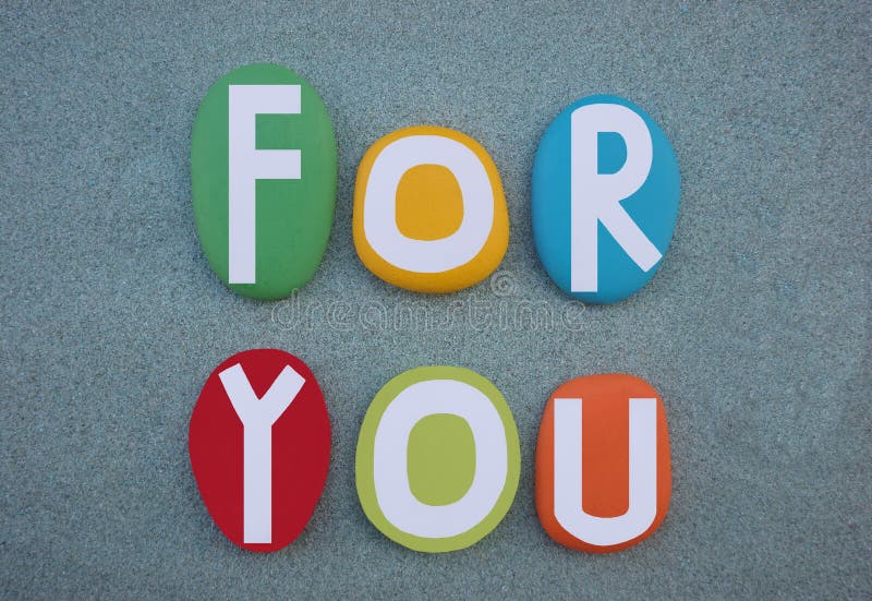 For You, Creative Logo and Slogan Composed with Multi Colored Stone ...