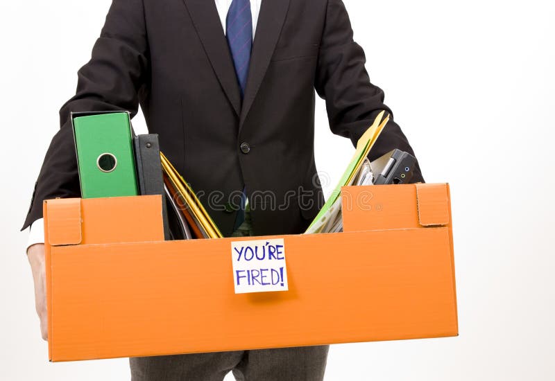A Fired Man in a Suit Carrying a Box Stock Image - Image of frustrated ...