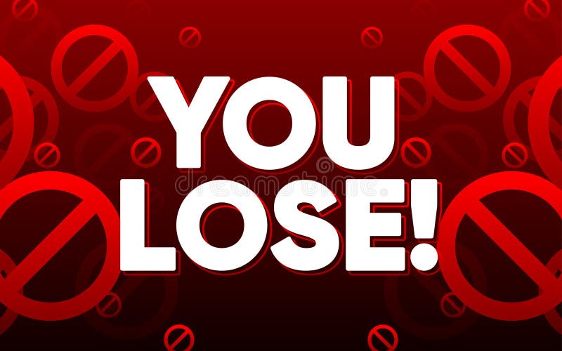You Game Lose Screen. Video Game Interface with You Lose Text. Game ...