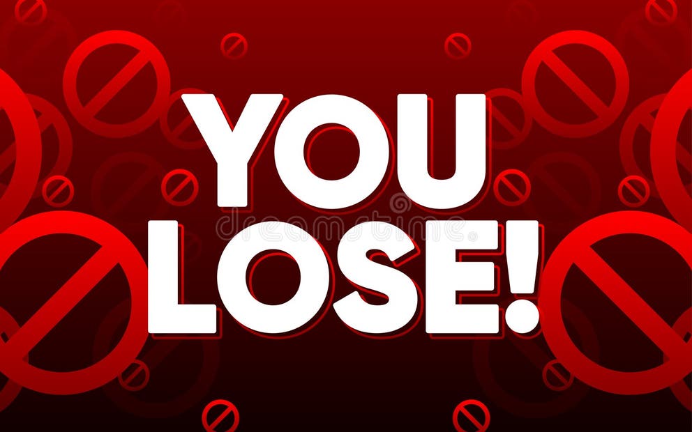 You Game Lose Screen. Video Game Interface with You Lose Text. Game ...
