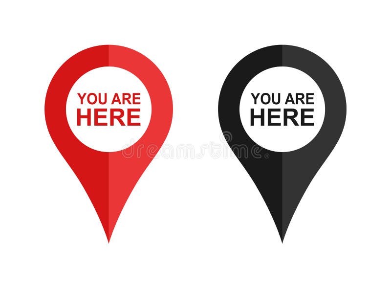 You Are Here Sign Icon Mark. Destination Or Location Point Concept. Pin ...