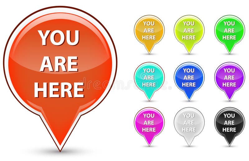 Round Pin Map Marker Pointer Sign, GPS Location Flat Symbol with Text ...