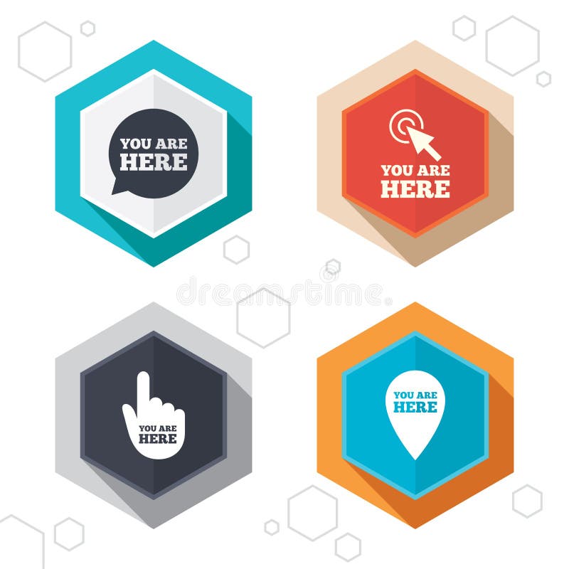 You are Here Icons. Info Speech Bubble Sign Stock Vector - Illustration ...