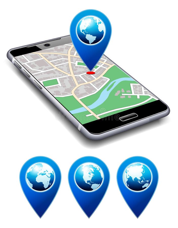 You are Here - Phone with Map Pointer Icon Cell Smart Mobile Stock ...