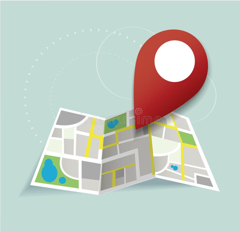 You are Here, Pin Location Icon and Map Vector, the Concept of Travel ...