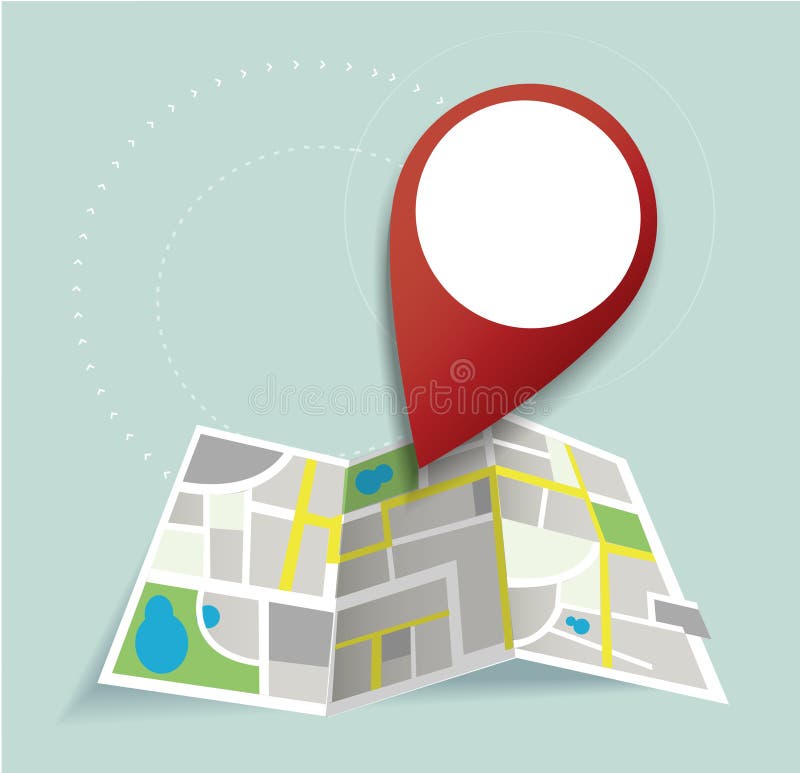 You are Here, Pin Location Icon and Map Vector, the Concept of Travel ...