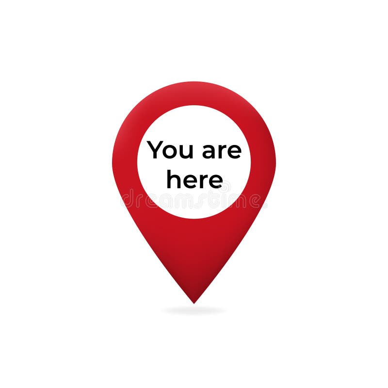 You are Here. Map Pointer Icon. GPS Location Symbol. Red Flat Design ...