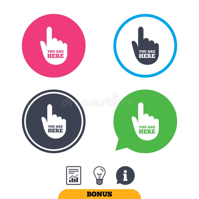 You are Here Sign Icon. Info Speech Bubble. Stock Vector - Illustration ...