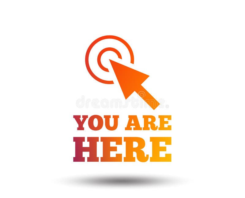 You are Here Sign Icon. Info Speech Bubble. Stock Vector - Illustration ...