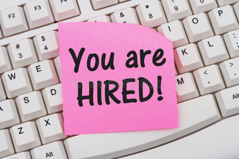 You are Hired stock image. Image of pink, sticky, hire - 78277907