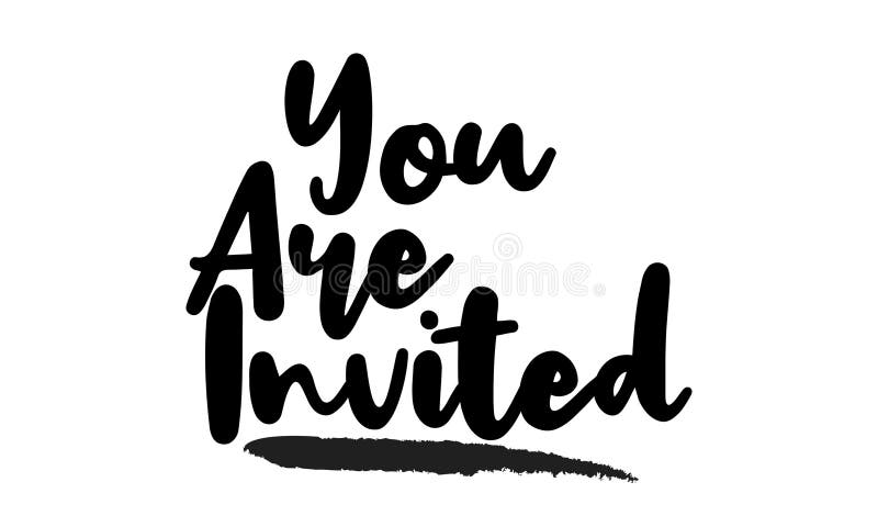 You are Invited Stylish Typography Text Lettering Phrase Vector Design ...