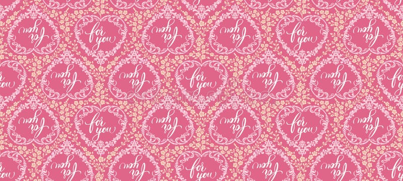 For You Lettering Inside Heart Shape Made with Floral Elements. Vector ...