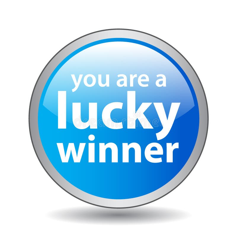 Lucky winner button stock illustration. Illustration of compete - 122160439