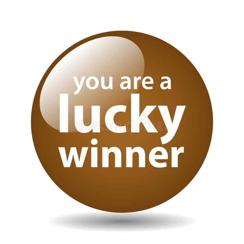 Lucky winner button stock illustration. Illustration of contest - 122160927
