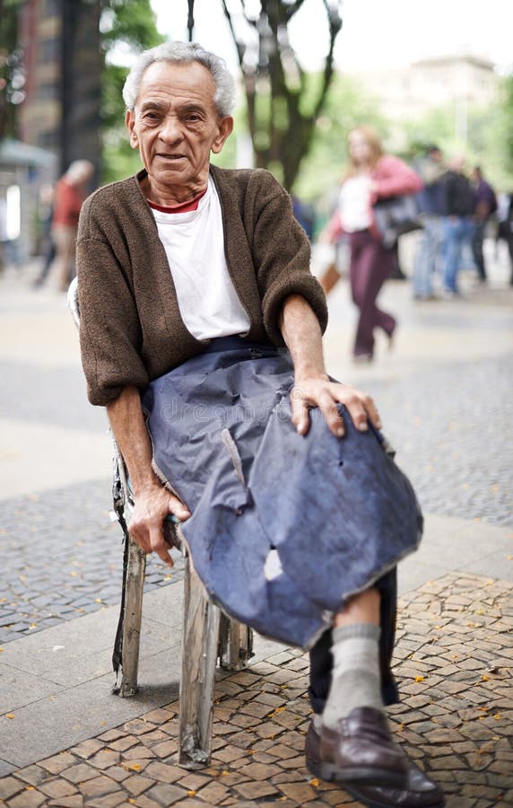 You Make the Best of Life. an Old Man Sitting Outside. Stock Photo ...