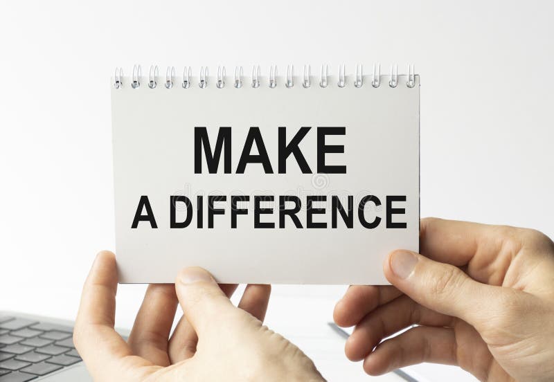 You Make the Difference Text Written on Notebook Page Red Pencil Stock ...