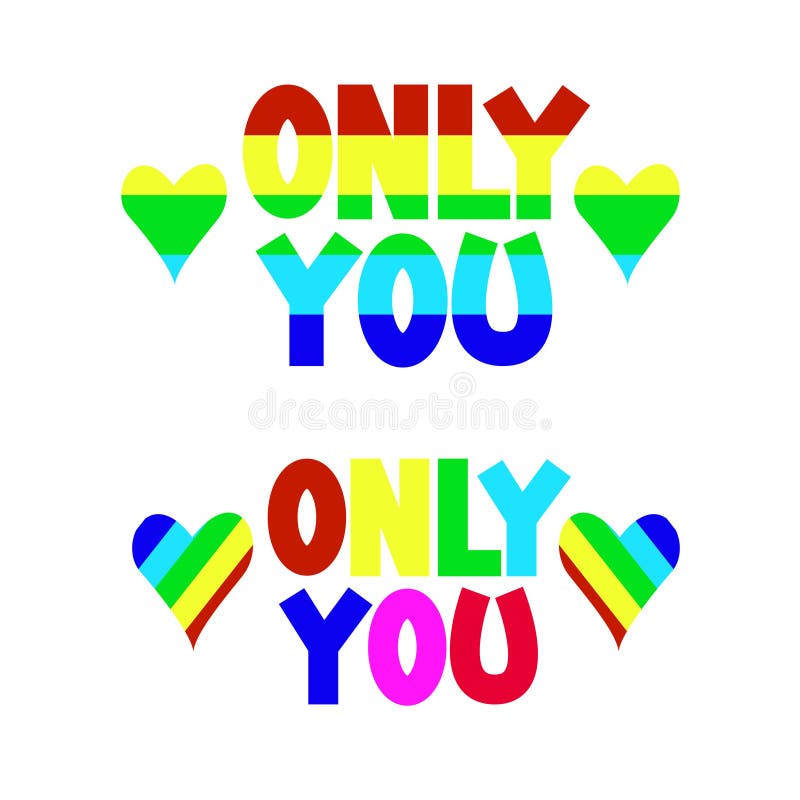 Only You. Multicolor Lettering Stock Vector - Illustration of ...