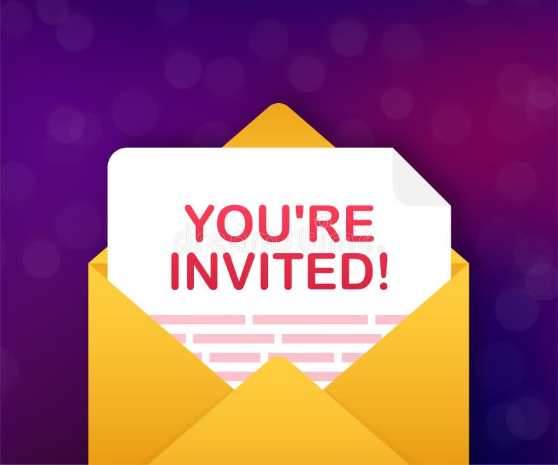 You Re Invited Badge Icon. Written Inside an Envelope Letter. Vector ... You Re Invited Badge Icon. Written Inside an Envelope Letter. Vector ...