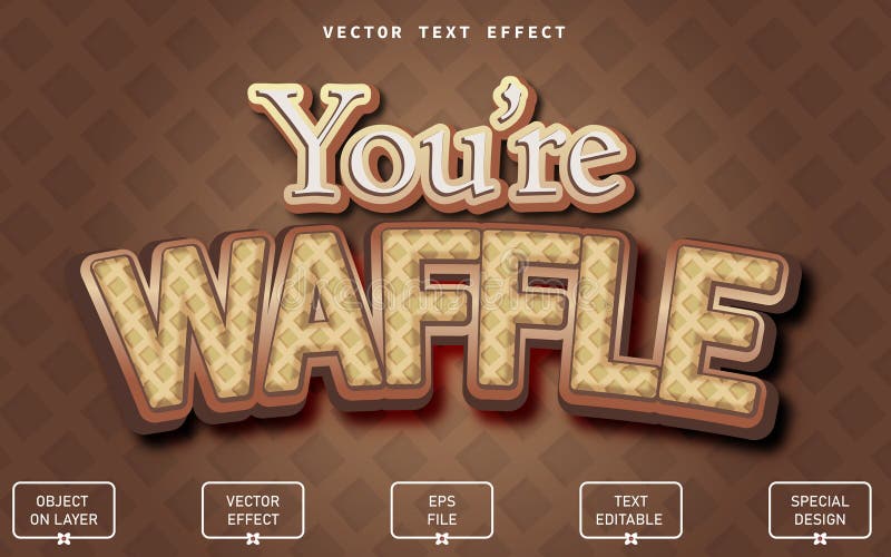 You Re Waffle 3d Text Effect with Texture Stock Vector - Illustration ...