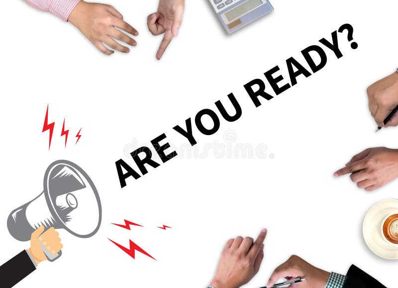 Are YOU READY? Businessman Work Hard Desktop with Laptop, Stock Image ...