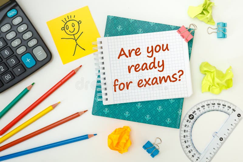 Are You Ready for Exams / Preparation Stock Image - Image of homework ...