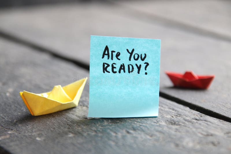 Are You Ready? Written on a Blue Tag Stock Photo - Image of forward ...