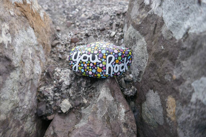 You Rock Kindness Rock on Older Larger Rocks Stock Photo - Image of ...