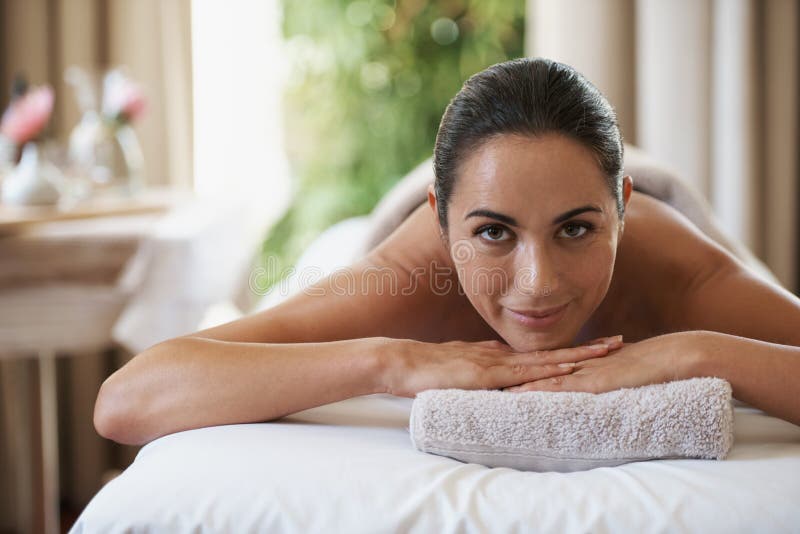 You really Should a Massage. Portrait of an Attractive Woman Resting on ...