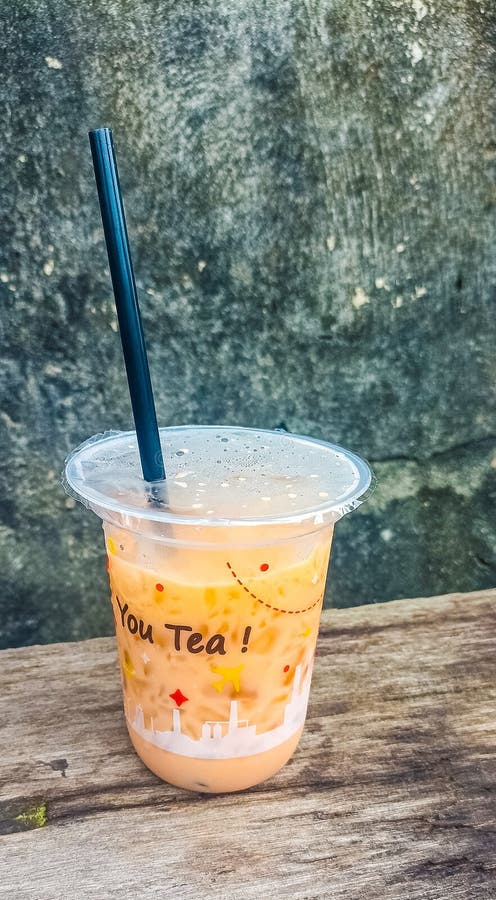 You Tea, an Iced Drink Mixed with Tea and Milk Stock Image - Image of ...