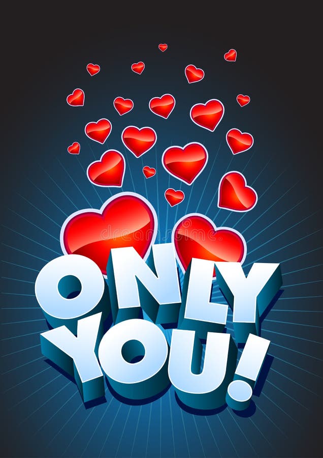 Only You text and hearts stock vector. Illustration of birthday - 22636434