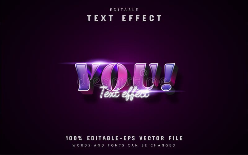 You Text - Purple Gradient Text Effect Editable Stock Vector ...