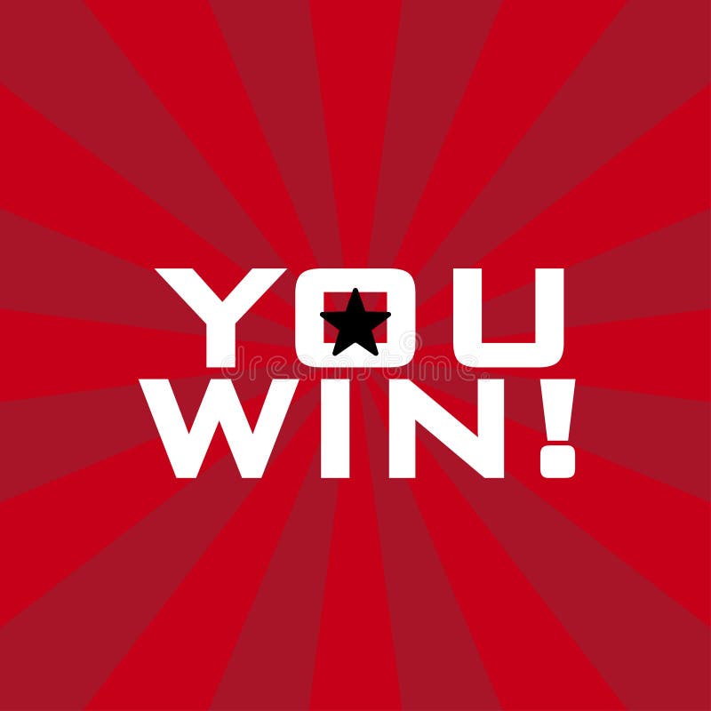 You win!. stock vector. Illustration of promotion, colors - 80264317