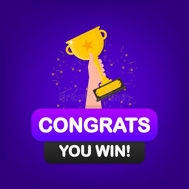 You Win Concept. Stylish Abstract Invitation Card Stock Vector ...