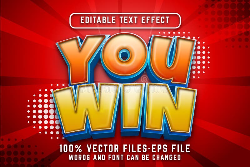 Win Editable Font Stock Illustrations – 469 Win Editable Font Stock ...