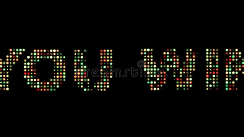 You Win Front Text Scrolling Led Wall Panel Display Stock Footage ...