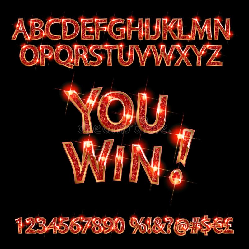 You Win Gold Alphabets Numbers Stock Illustrations – 6 You Win Gold ...