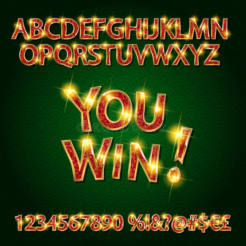 You Win Gold Alphabets Numbers Stock Illustrations – 6 You Win Gold ...