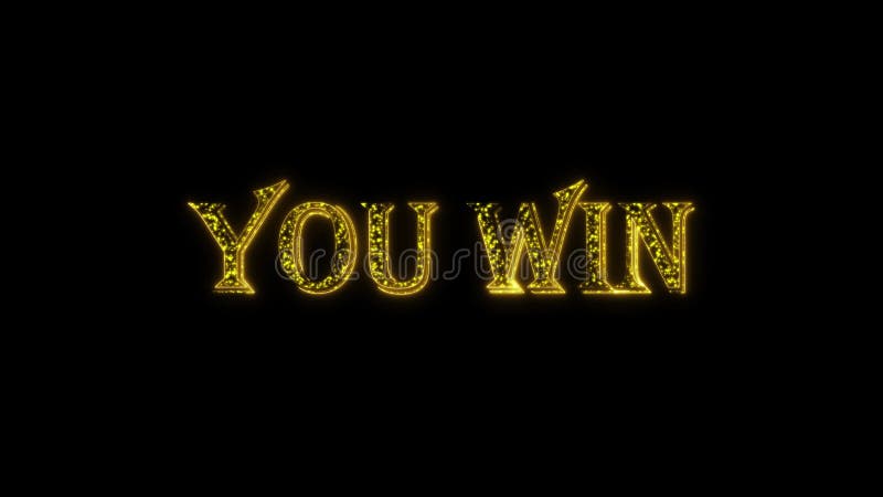 You Win Golden Text Animation Particles Shiny Gold Stock Footage ...