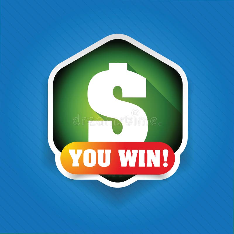 You Win Money Sign Badge Vector Stock Vector - Illustration of vector ...