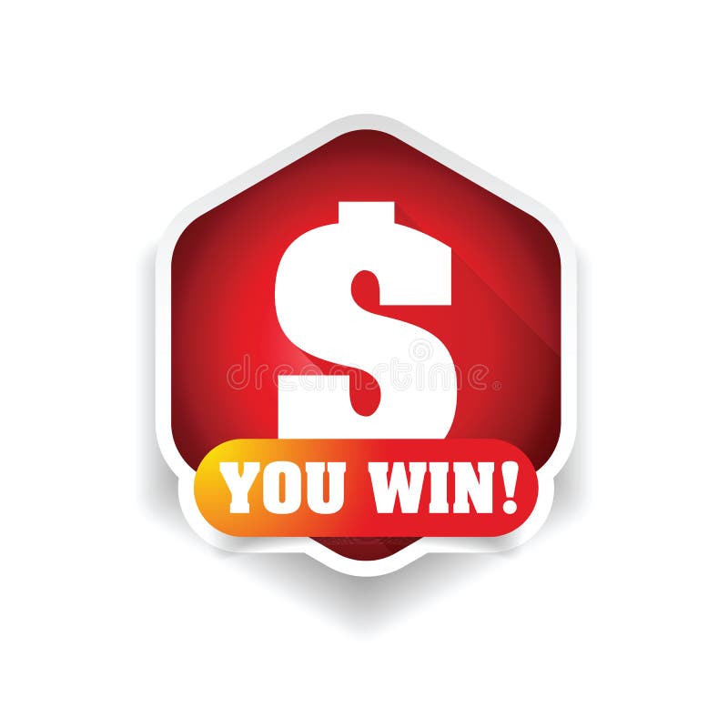 You Win Money Sign Badge Vector Stock Vector - Illustration of award ...