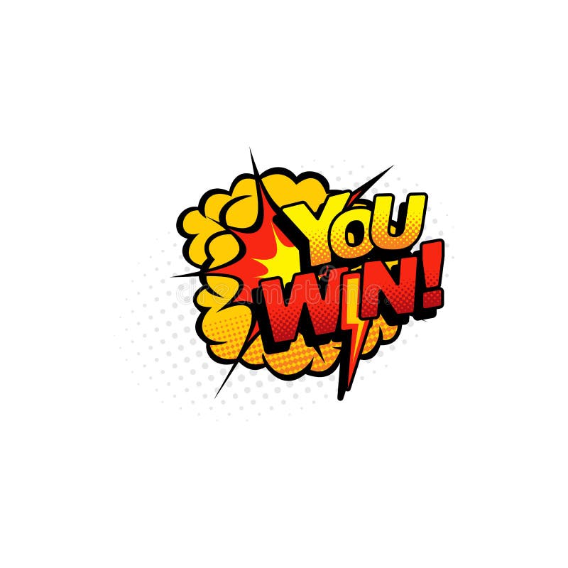 You Win Pop Art Sticker Label, Comic Cloud Burst Stock Vector ...