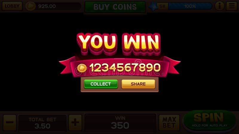 You win screen for game stock vector. Illustration of champion - 93051048