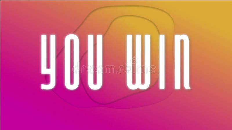 You Win Text Animation Over Gradient Background with Abstract Shapes ...