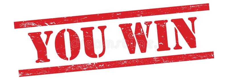 YOU WIN Text on Red Grungy Lines Stamp Stock Illustration ...