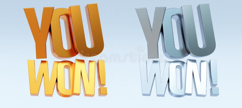 You Won Word Isolated on White Background Stock Illustration ...