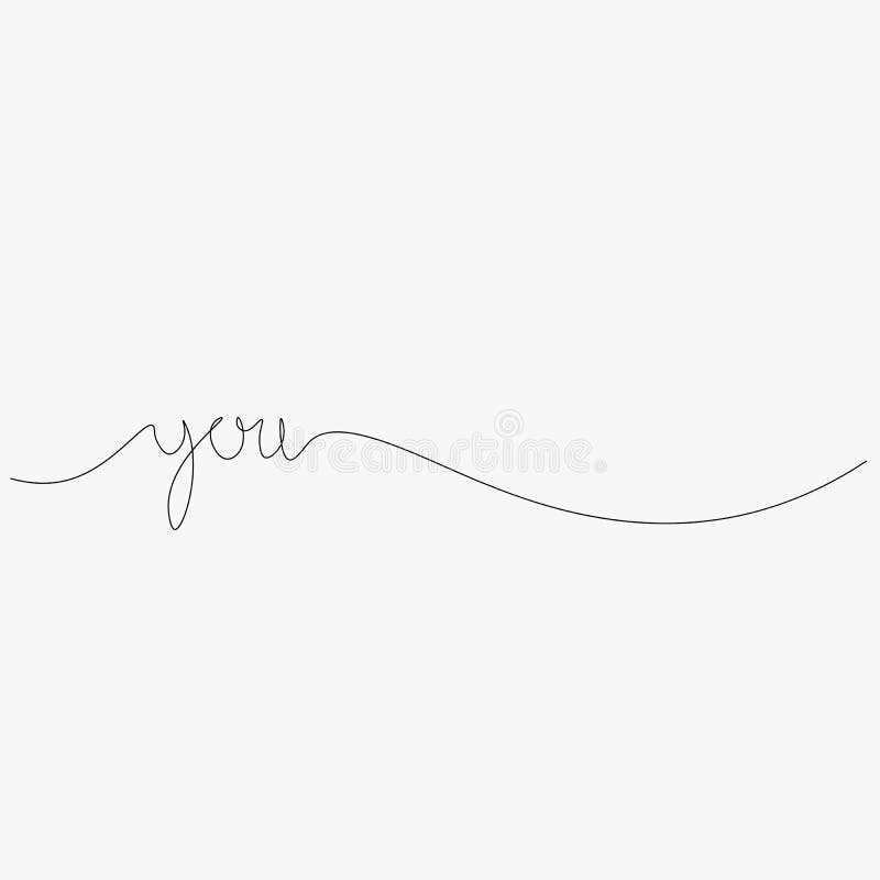 You Word Text Hand Drawing Vector Stock Vector - Illustration of sign ...