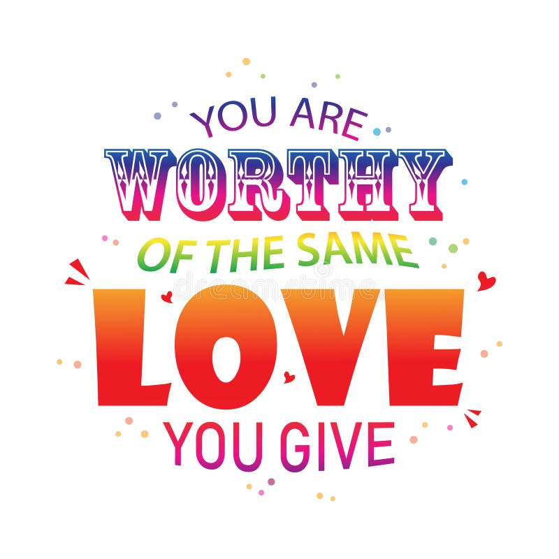 You are Worthy Lettering Motivation Card Stock Vector - Illustration of ...