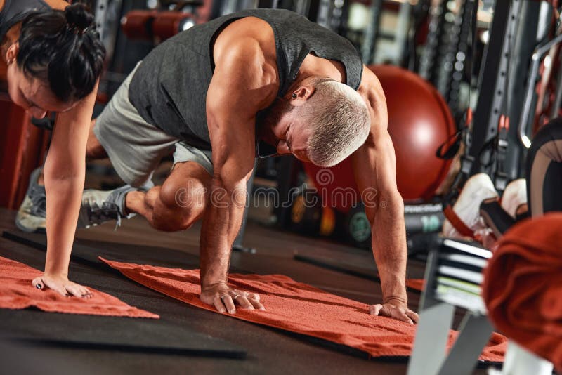 Young and Active People on Group Sports Training Together Do Warming Up ...