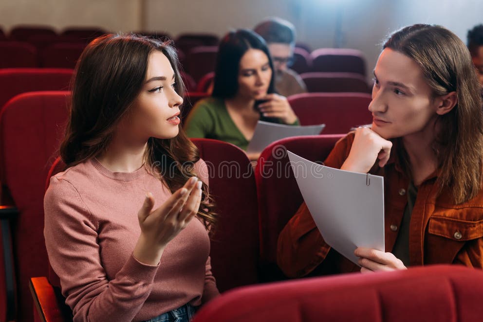 Actors and Actresses Reading Scripts in Stock Image - Image of drama ...
